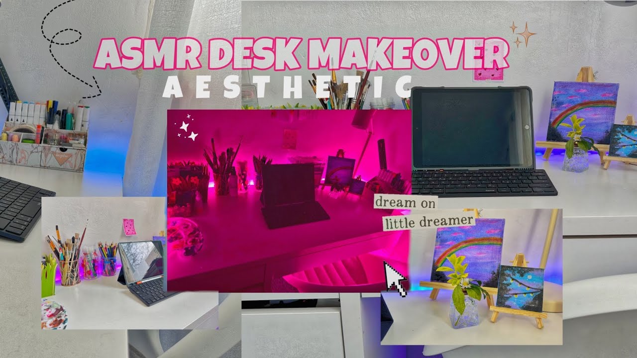 Asmr Desk+Stationary Makeover💓 ️|°Aesthetic Room Organisation🍃 - YouTube