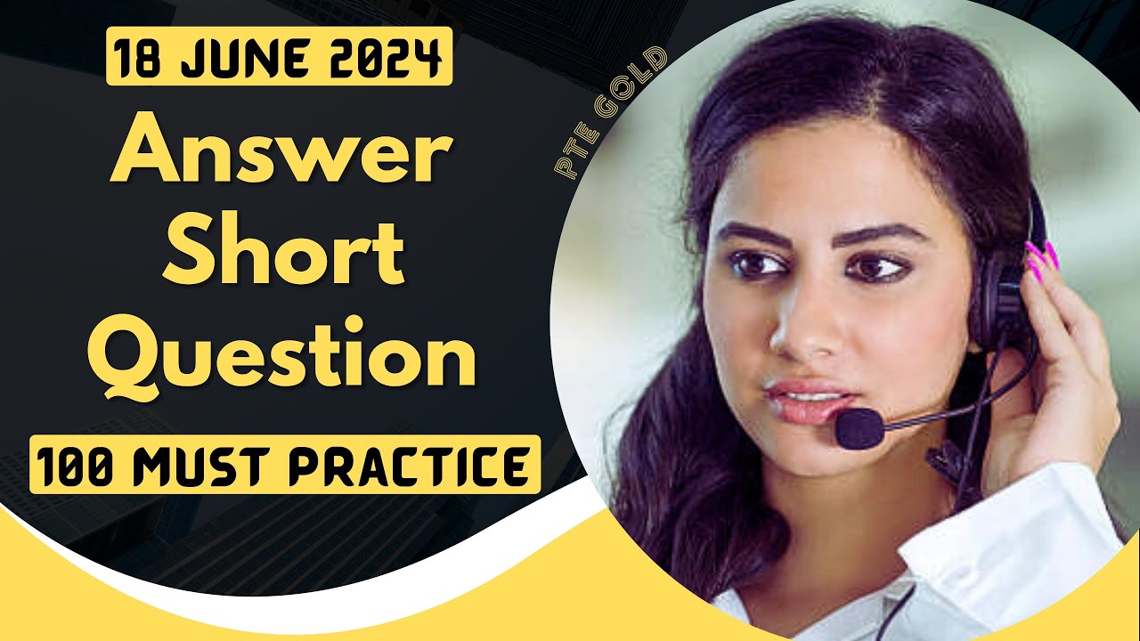PTE Answer Short Question - JUNE 2024 - Most Repeated - YouTube
