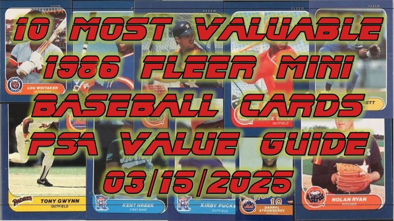 1986 Fleer Mini Baseball Cards Most Valuable PSA 10 as of 03/15/2025 ...