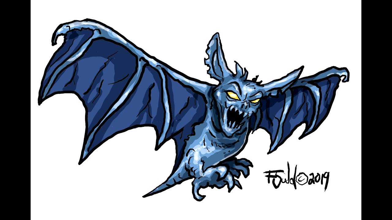 How to Draw a Blue Bat in 13 Minutes Real Time - YouTube
