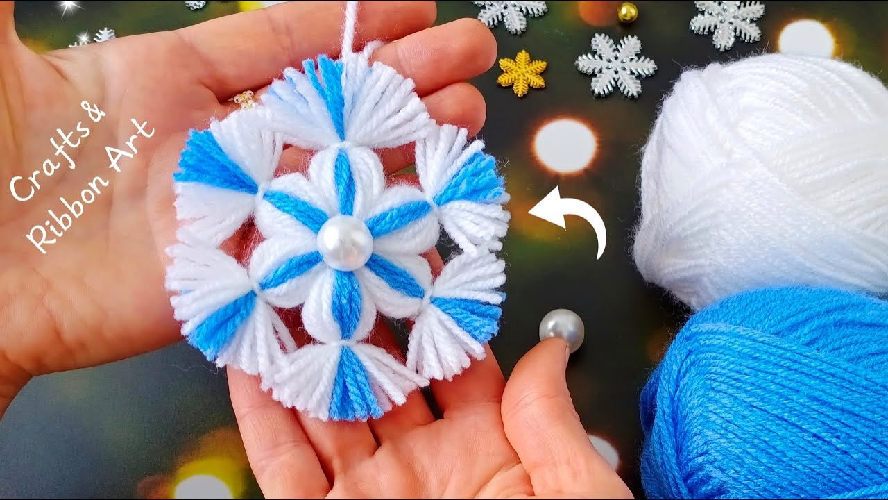 It's so Beautiful 🌟🎄 Easy Snowflake Making Idea with Yarn - DIY Amazing ...