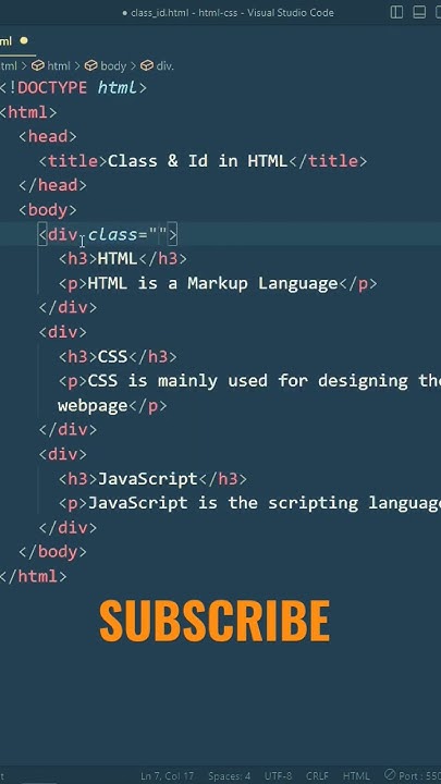 How To Add Class Attribute In Html Coding Css Html Shorts Youtube 2386
