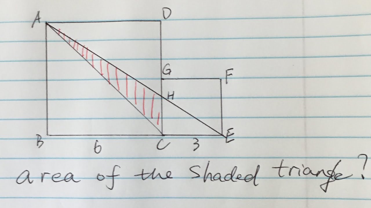 Area of shaded triangle - YouTube