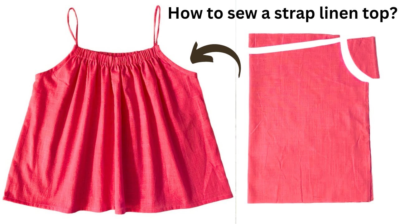 DIY// Strap Linen top/How to sew a strap Top/Beginner sewing tutorial ...