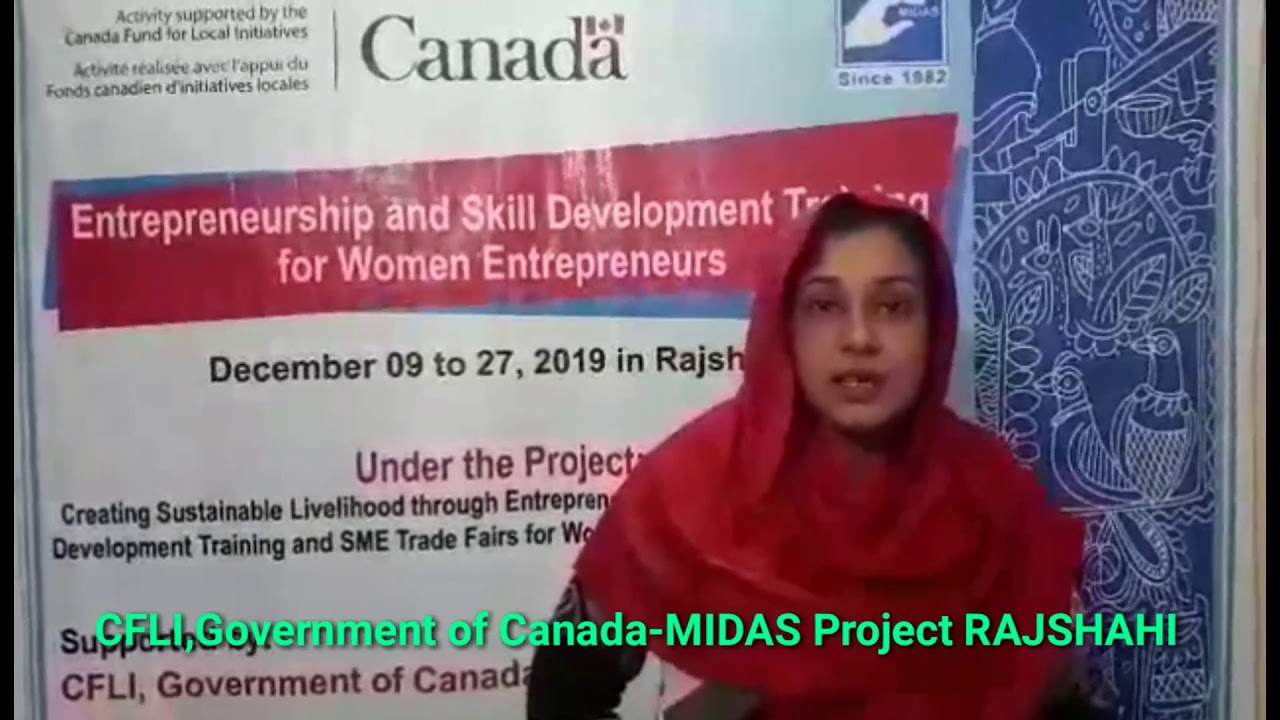 Sharmin Sultana | Woman Entrepreneur | Rajshahi | 2019 | CFLI-MIDAS ...