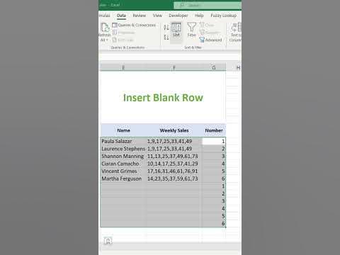 Insert Blank Row After Every Row #excel #exceltips #exceltutorial - YouTube