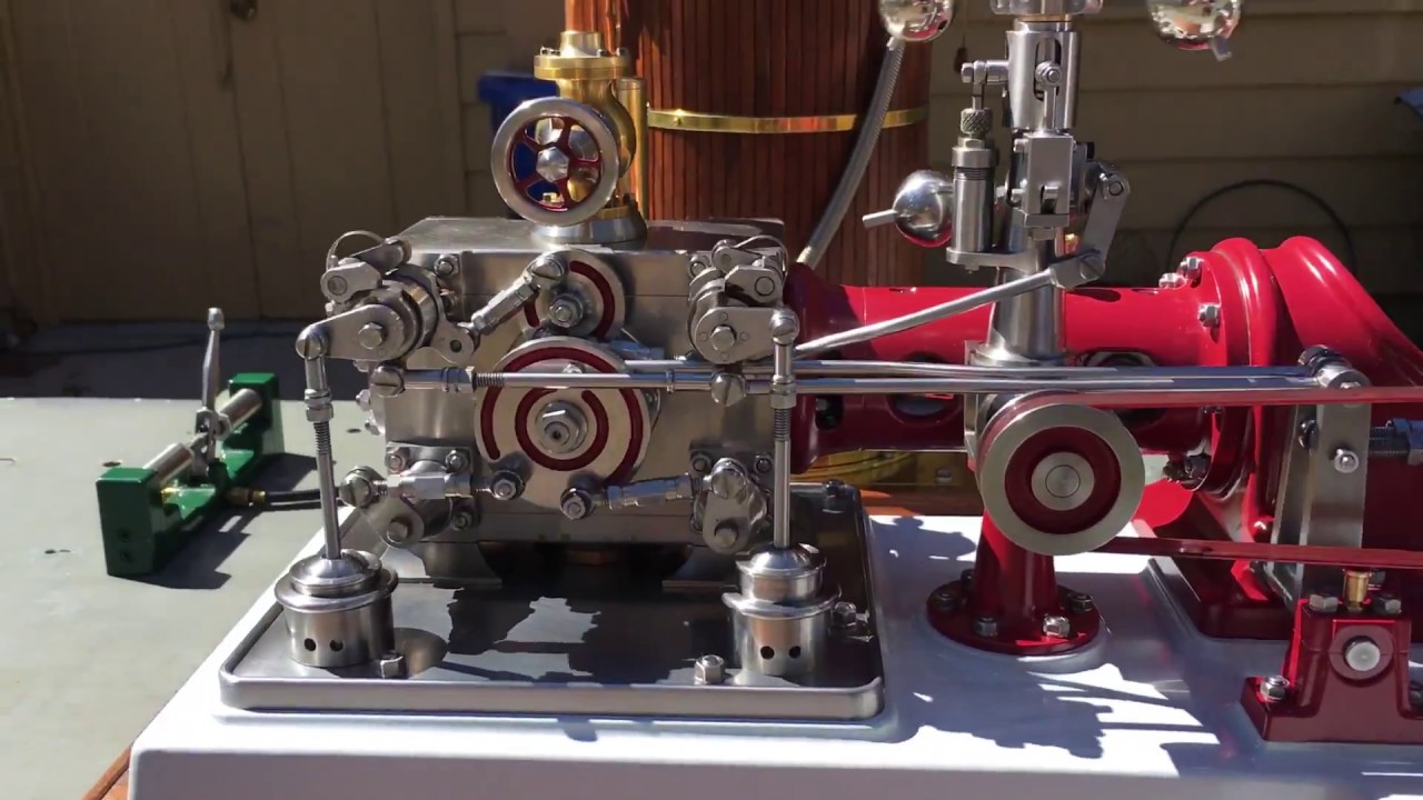 Corliss Model Steam Engine - First Run With Live Steam - YouTube