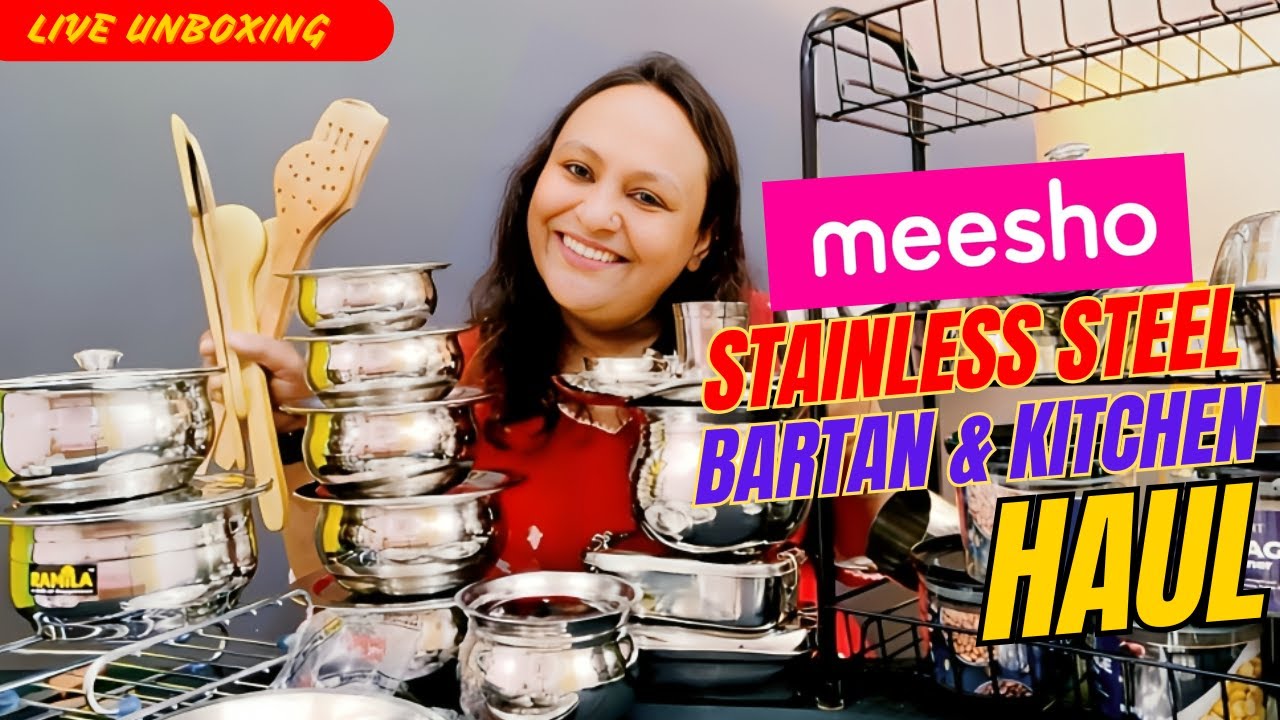 Meesho Kitchen & Stainless Steel Bartan Utensils Haul | Meesho Kitchen ...