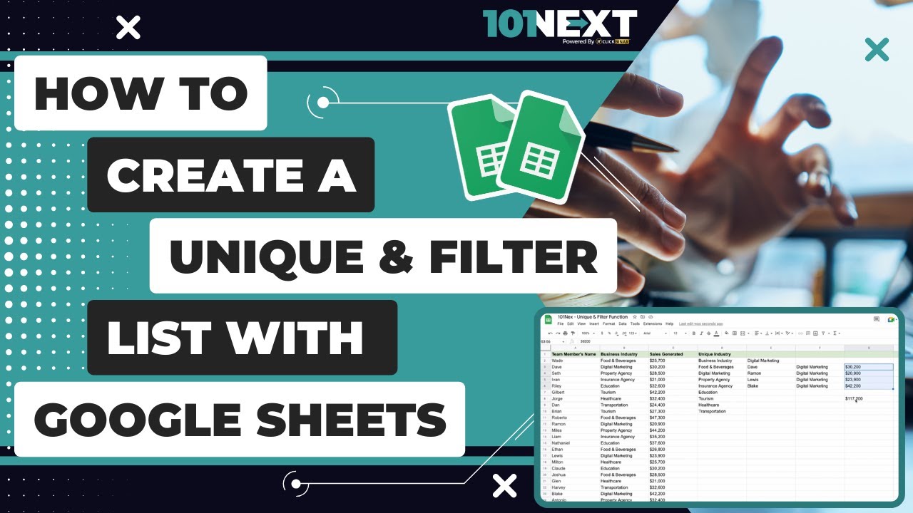 How to Create a Unique & Filter List With Google Sheets in 2022 - YouTube
