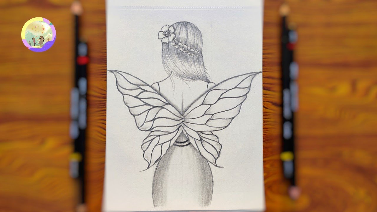 How to draw a fairy - Step by step Pencil Sketch for beginners // Fairy ...