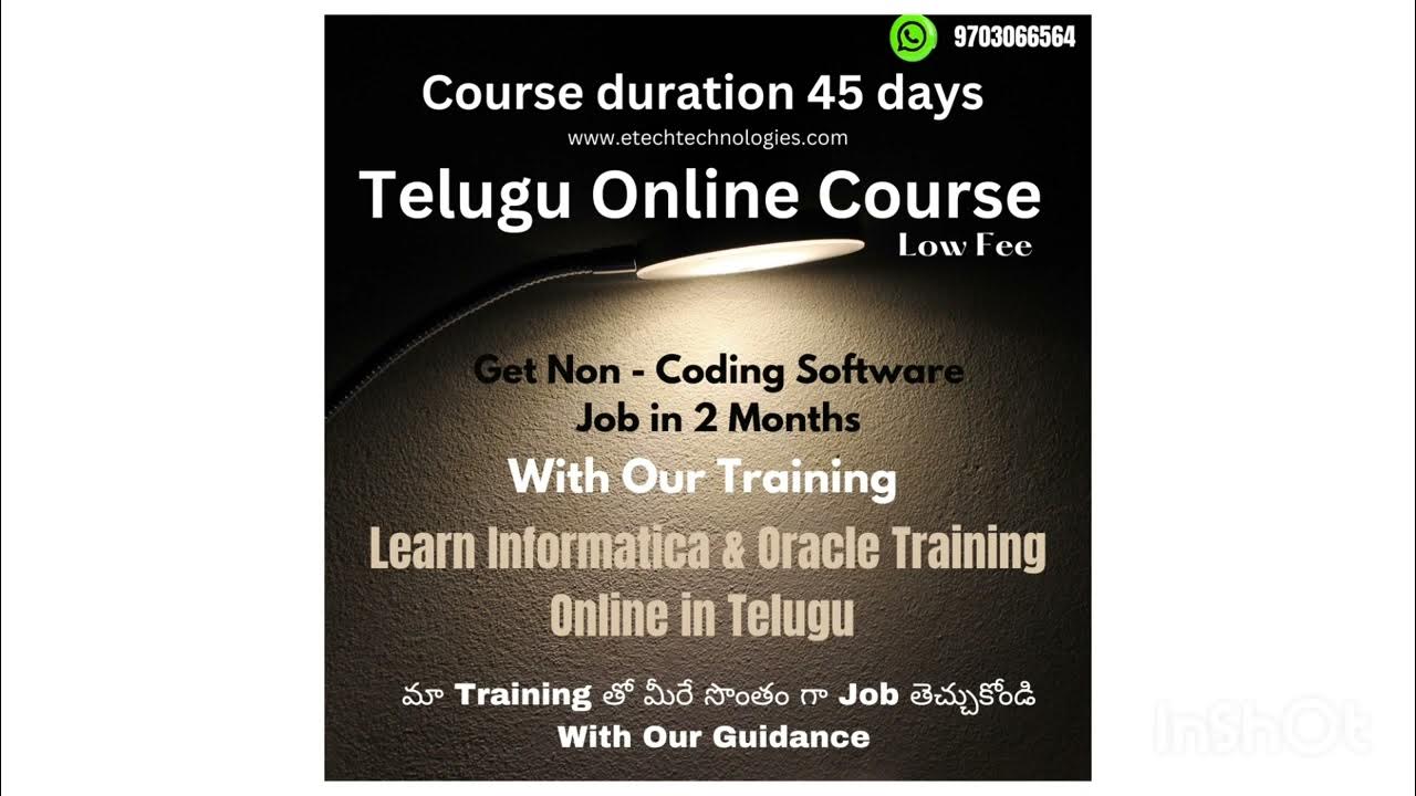 Learn Informatica & Oracle in Online in Telugu - YouTube