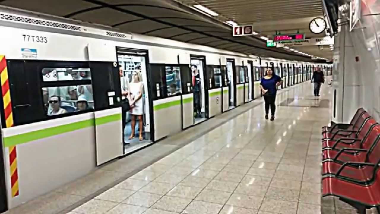 Athens subway Μετρό Αθήνας red line metaxourghio omonia - YouTube