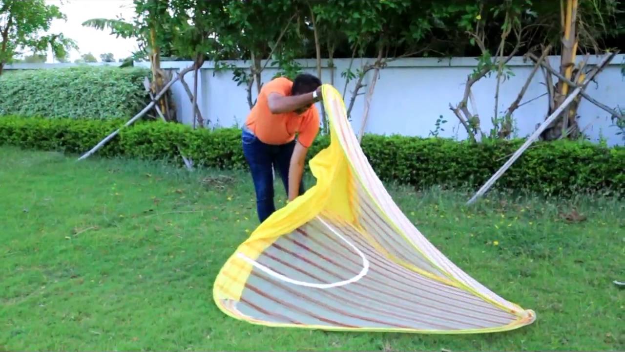 Riddhi mosquito net folding 35 mt tent 6x6 - YouTube
