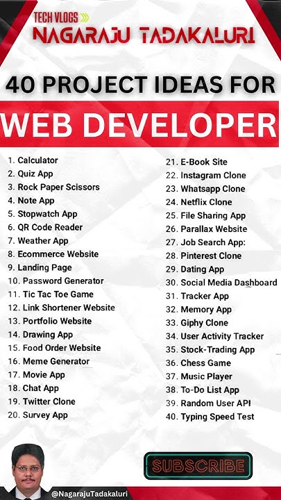 40 Project Ideas for Web Developer - YouTube