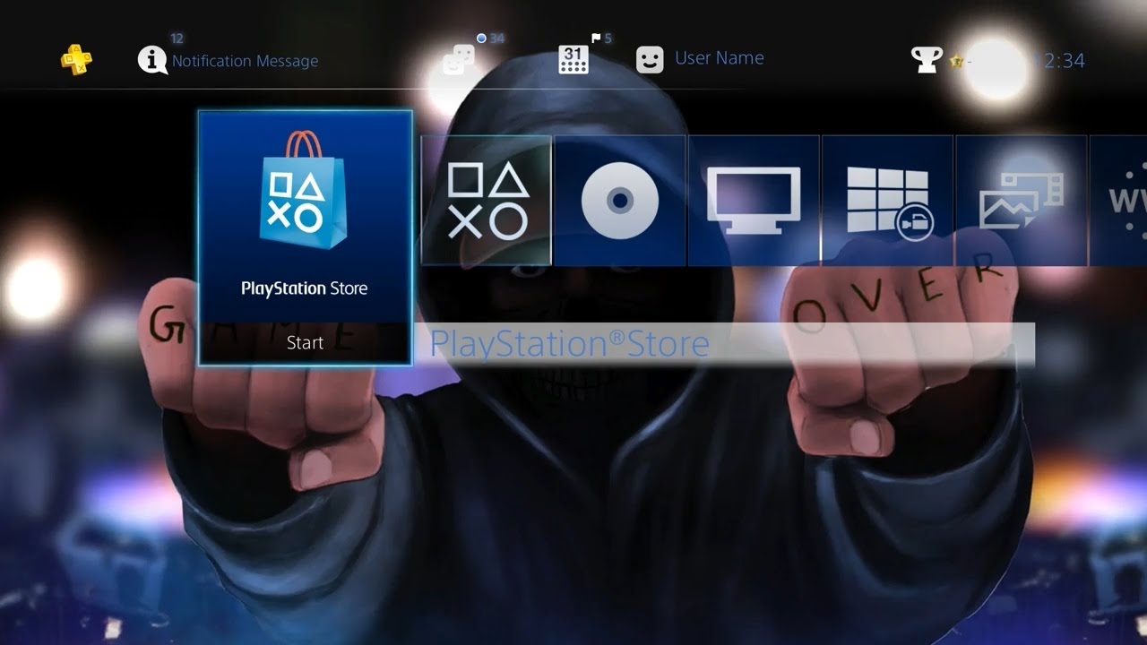 Game Over - PlayStation 4 Dynamic Theme - YouTube