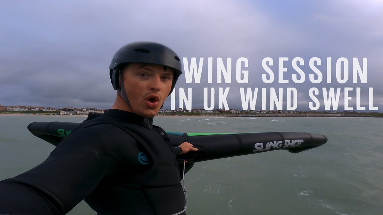 Wing session in UK wind swell - YouTube