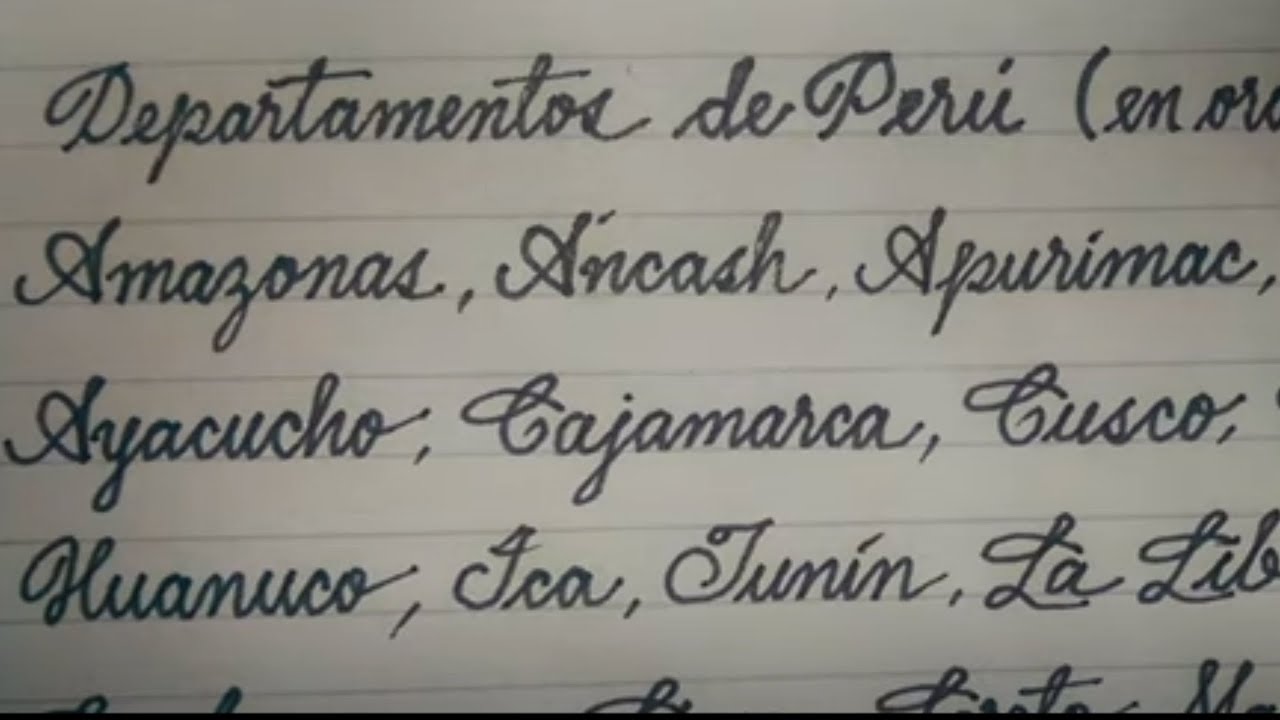 Letra cursiva - Departamentos de Perú - YouTube