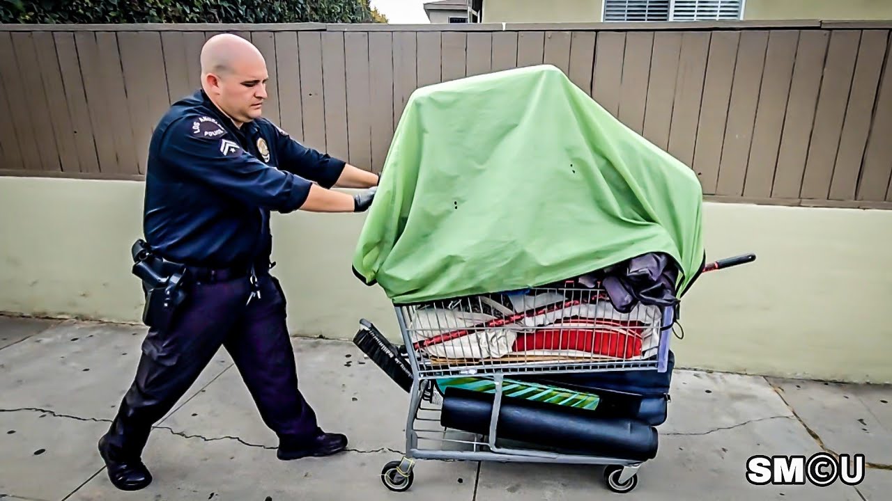 𝗖𝗔𝗥𝗧 𝗖𝗢𝗡𝗙𝗜𝗦𝗖𝗔𝗧𝗘𝗗: LAPD Officer Discards Abandoned Shopping Cart During ...
