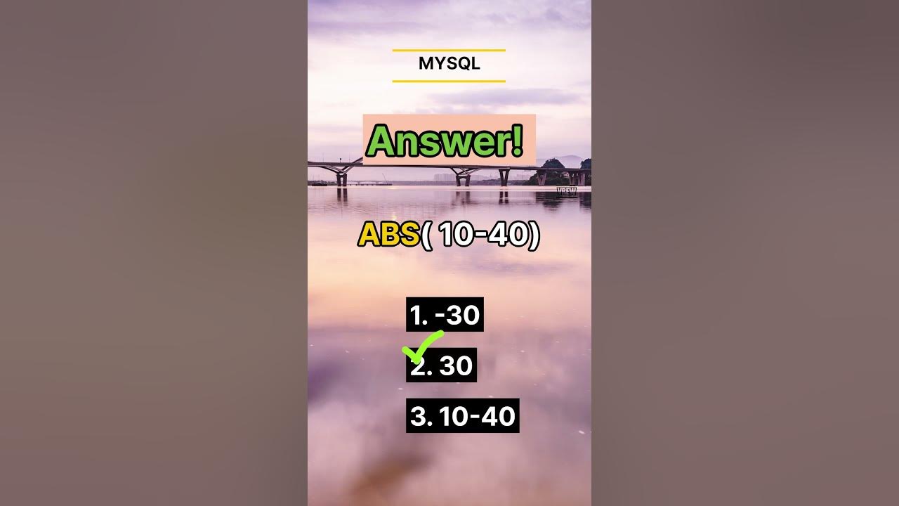 Let's learn about abs function #sql #quiz #maths #sqldevelopment # ...