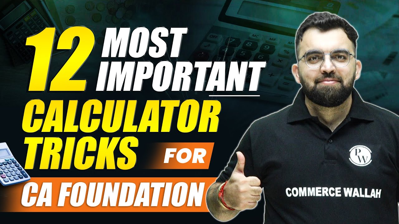 12 Most Important Calculator Trick 🔥 For CA Foundation Students CA ...