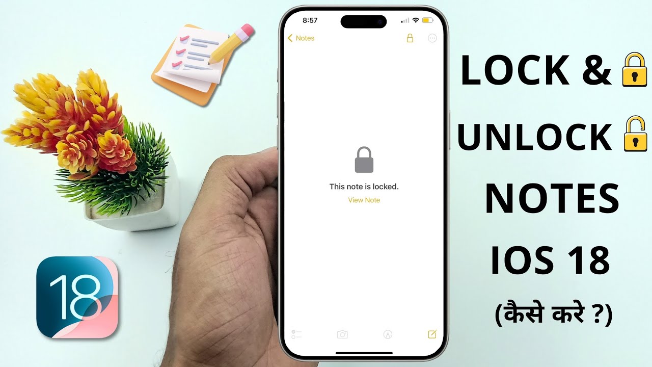 How to Lock/Unlock Notes On iPhone iOS 18 | Hindi - YouTube