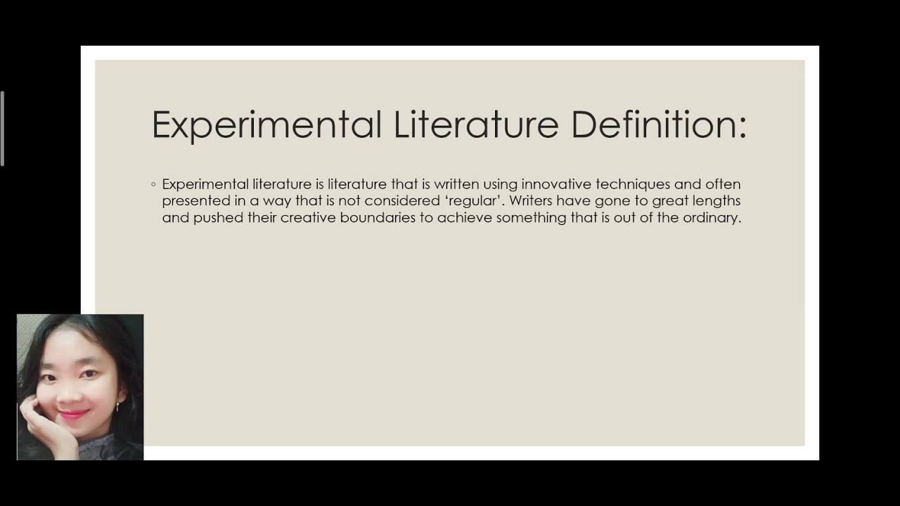 Experimental Literature - YouTube