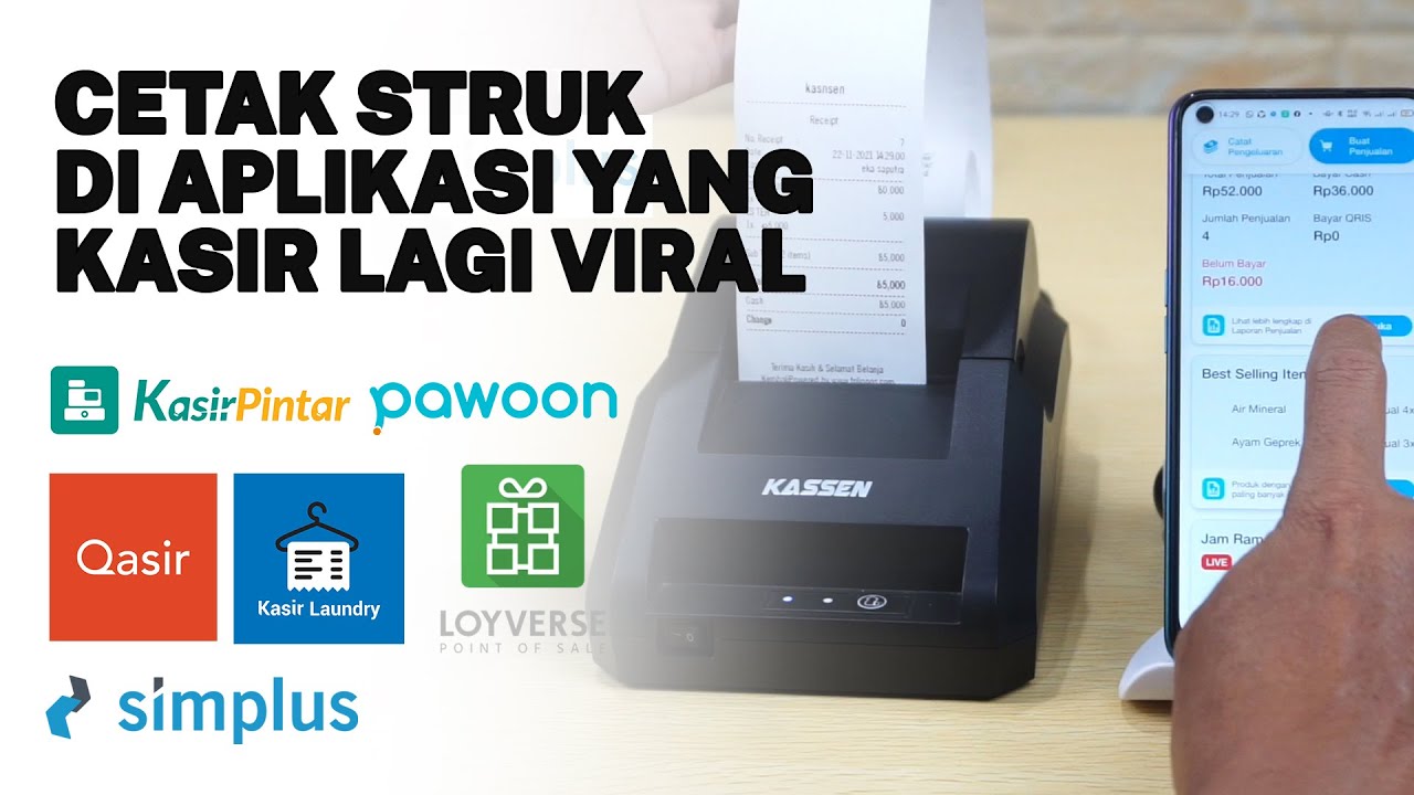 CETAK STRUK KASIR DARI ANDROID DI APLIKASI YANG SEDANG POPULER - YouTube