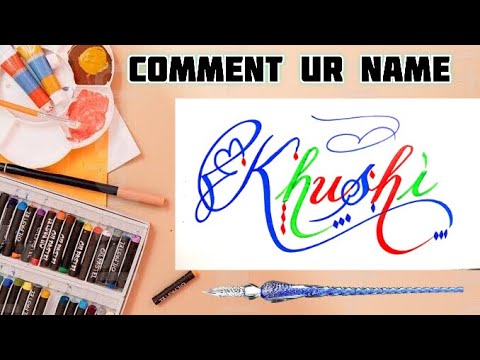 Khushi Name Signature Calligraphy Status | How to Draw, Cursive ...