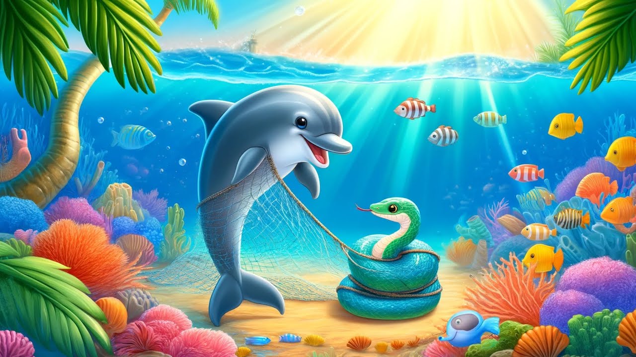 Dolphin fish and snake story | Moral story for kids || kids story ...