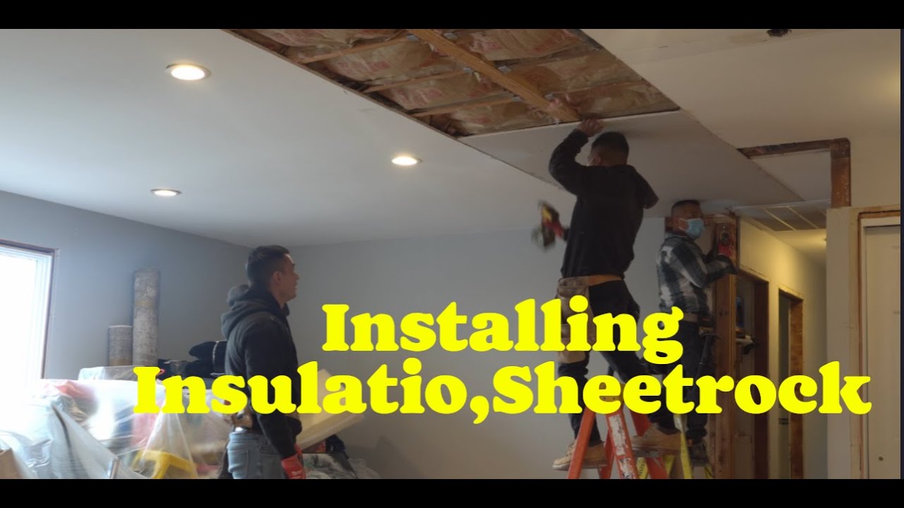 Installing Insulation, Sheetrock #dewalttools #dewalt - YouTube