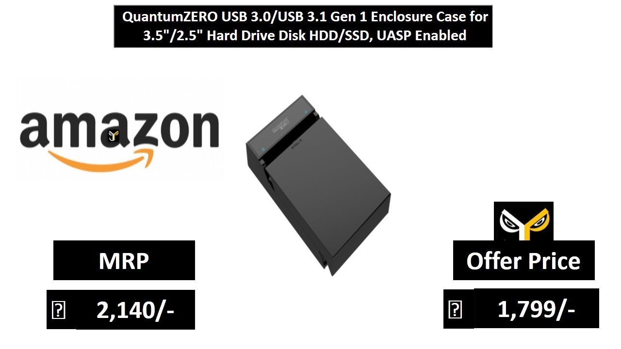 QuantumZERO USB 3.0USB 3.1 Gen 1 Enclosure Case for 3.52.5 Hard Drive ...