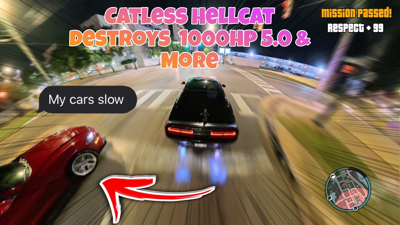 POV My Catless Hellcat Turned the City Into a Drag Strip W/Fire - YouTube