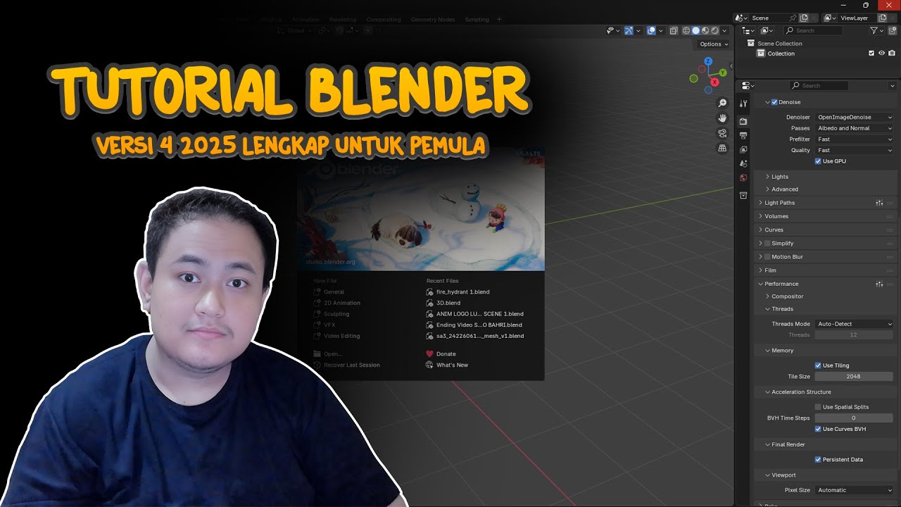 Tutorial Blender 3D Versi 4 2025 Lengkap untuk Pemula - YouTube