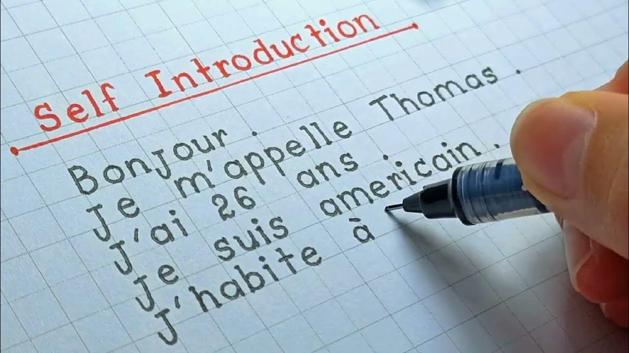 How to write a paragraph " Self Introduction" in French | Relax music ...
