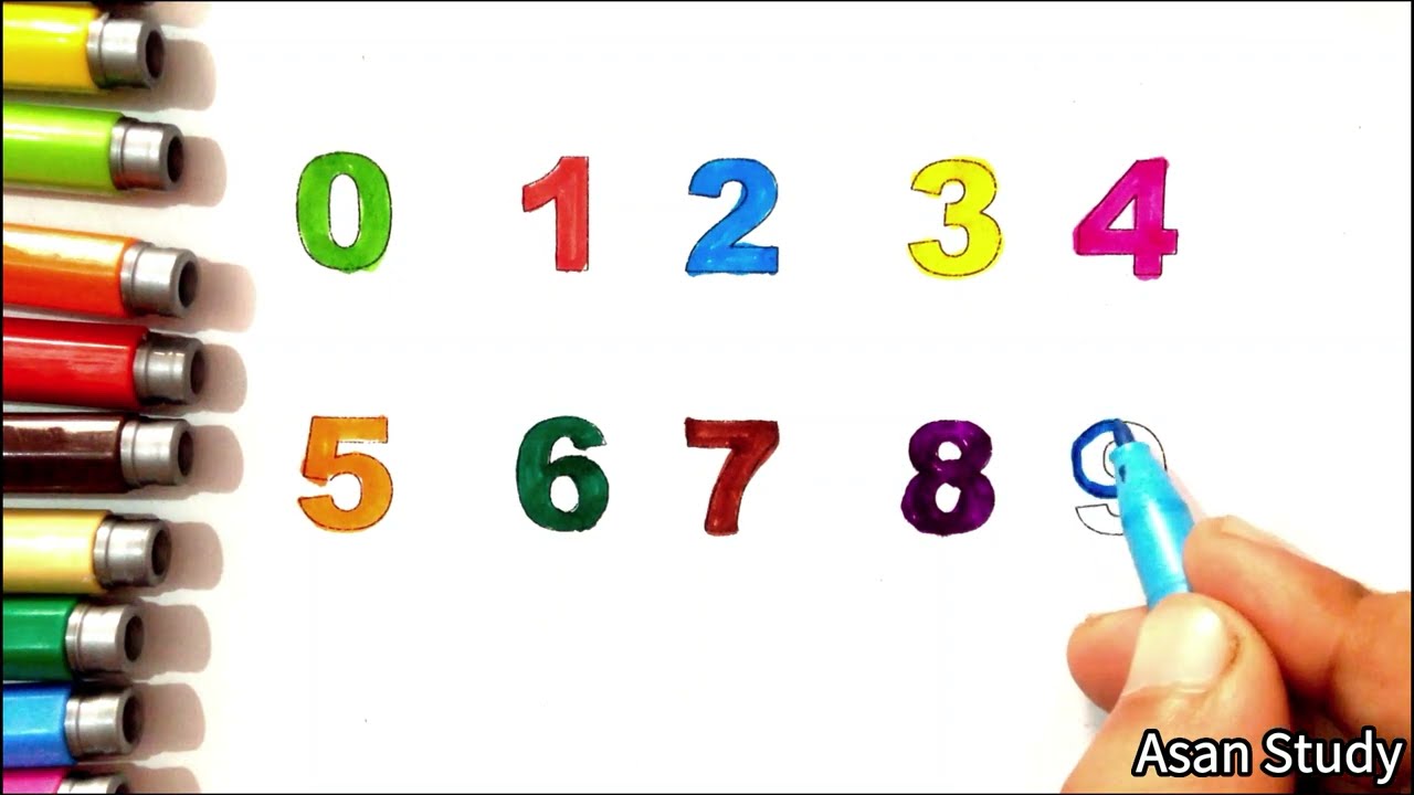 123456789 Numbers | 1 to 10 Nmber Drawing | Learn Numbers 1-10 for ...