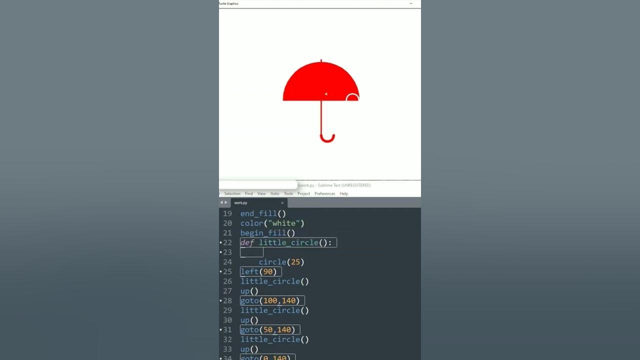Draw a umbrella | Python Turtle GUI | #shorts#atahoja#atahoja_academy ...