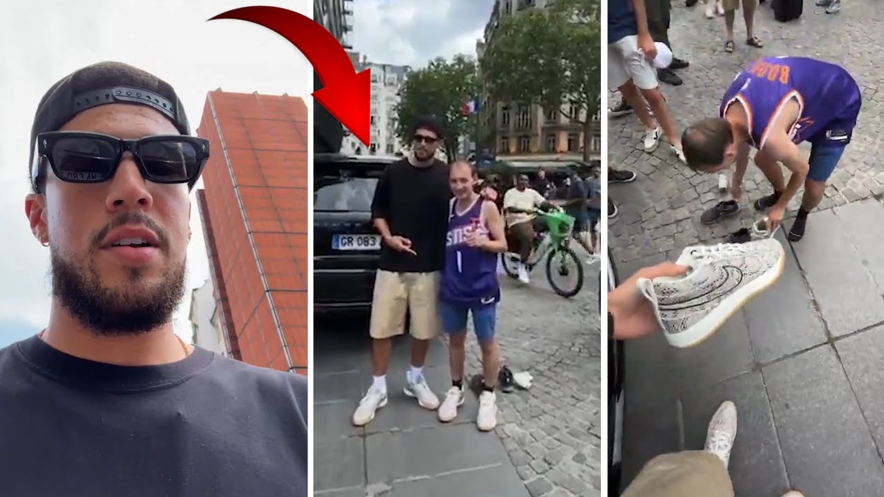 Devin Booker SHOCKS HIS #1 Fan At 2024 Paris Olympics W/ Shoes For ...