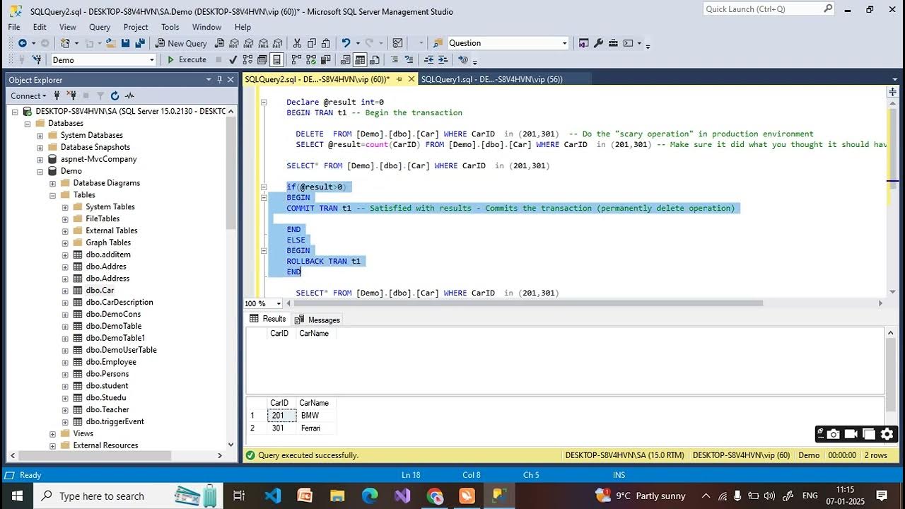 Rollback in sql server sql interview question top mnc interview question Fresher transaction in ...
