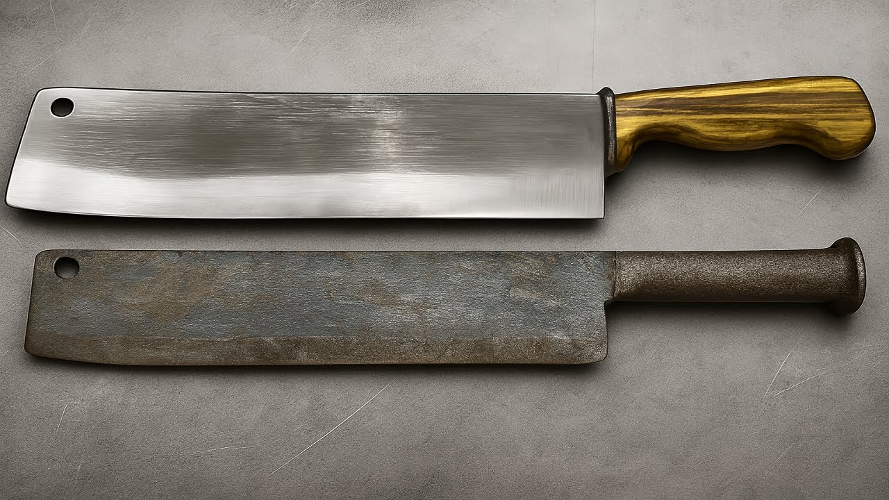 Rusty Butcher’s Cleaver Restoration | From Forgotten Relic to Shiny ...