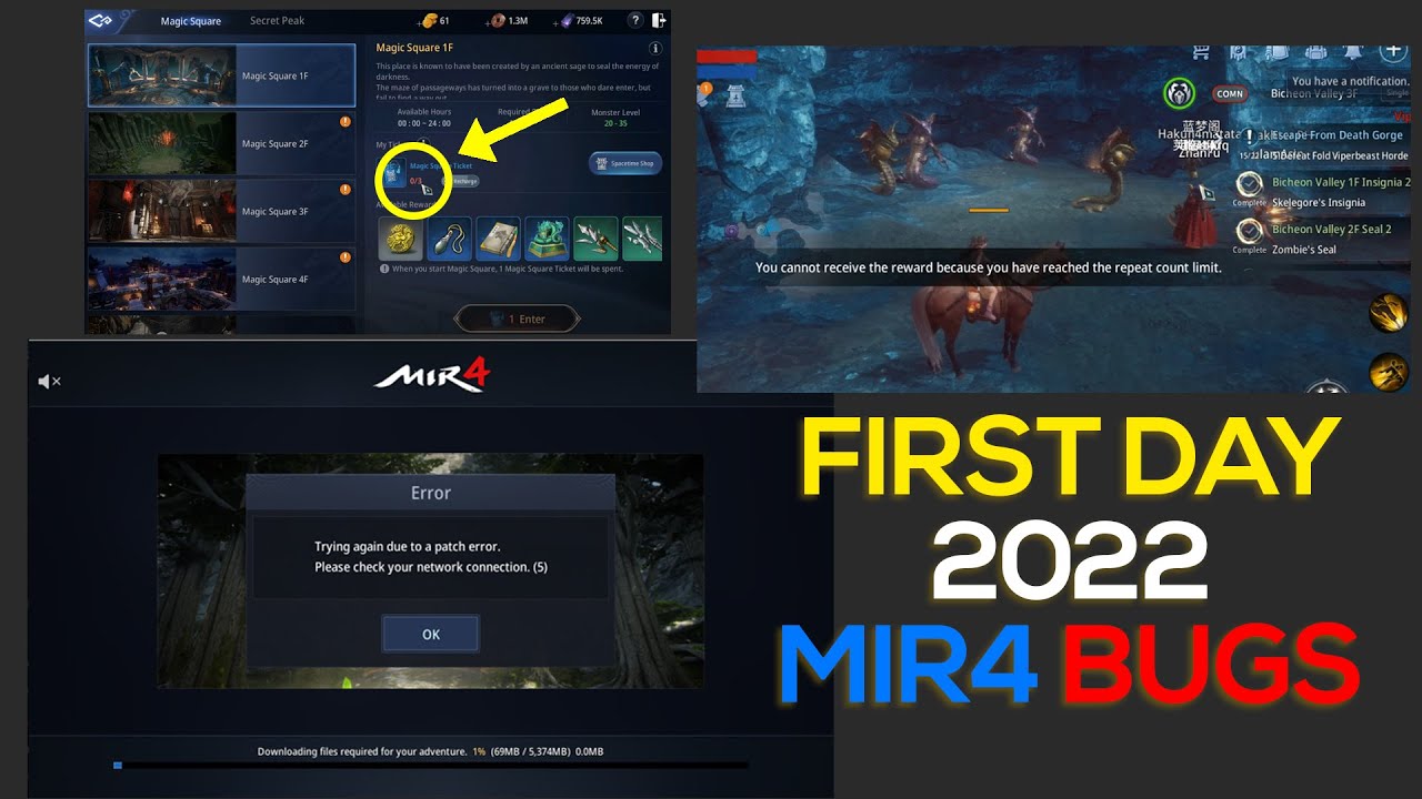 2022 FIRST DAY MIR4 BUGS - YouTube