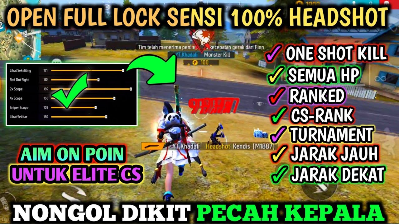 ‼️BONGKAR PENGATURAN SENSI FF AUTO HEADSHOT ONE SHOT ☠️🎯 SENSITIVITAS FF AUTO HEADSHOT 2024🔐 ...
