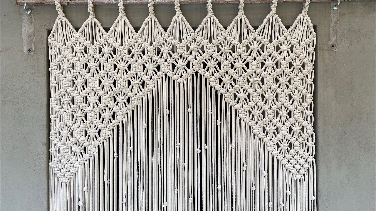 DIY Tutorial Cortina en macramé 98. Cómo hacer cortina en macramé - YouTube