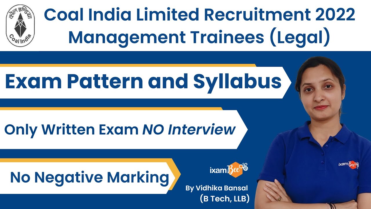 Coal India MT Legal Recruitment 2022 | Exam Pattern and Syllabus | By Vidhika Bansal - YouTube