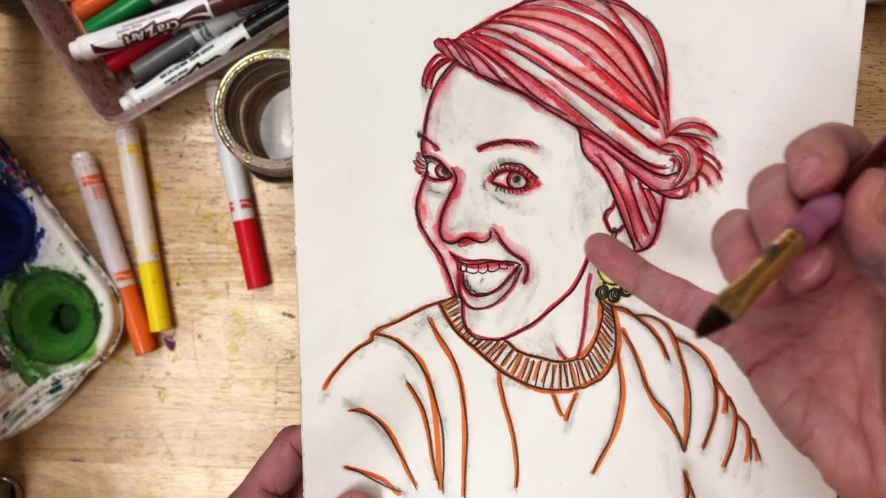 Adding color to contour portrait - YouTube