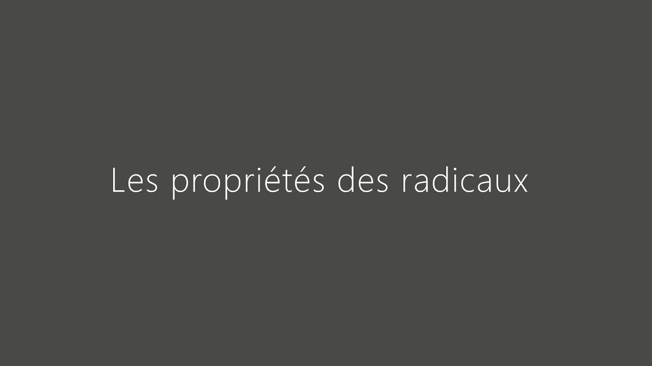 Propriétés des radicaux - YouTube