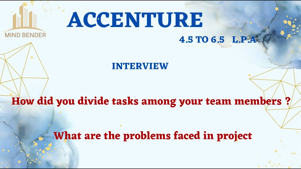 Accenture Interview | Task Division & Challenges in Projects | 4.5 - 6. ...