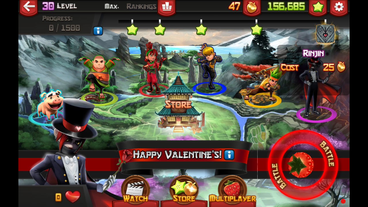 Fruit Ninja event Valentine's Day - Rinjin - YouTube