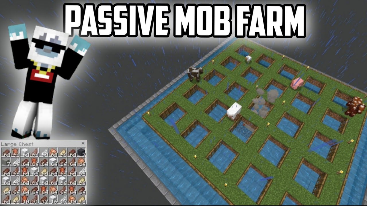 SIMPLE 1.18 AUTOMATIC PASSIVE MOB FARM TUTORIAL in Minecraft PE YETI OP ...