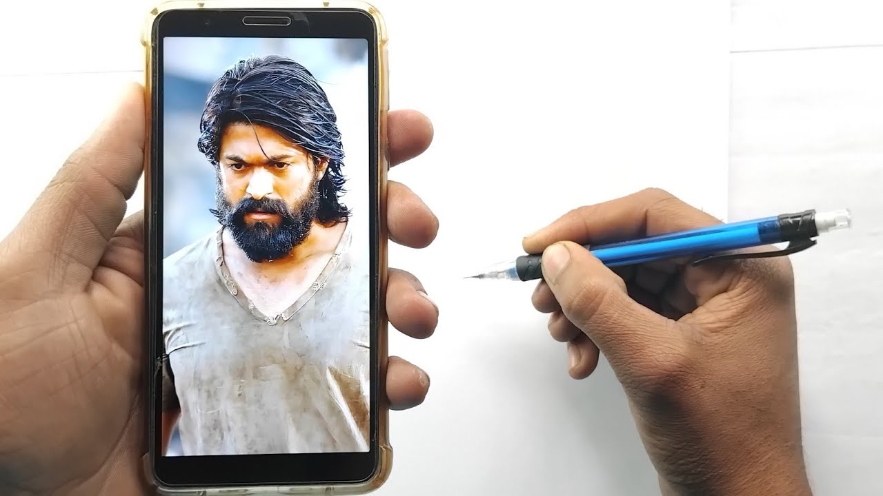 Rocking Star Yash drawing, Step by step, Outline Tutorial - YouTube