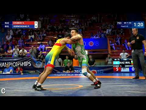 BRONZE GR - 71 kg: V. EYUBOV (KAZ) v. P. GORNYASHKI (BUL)